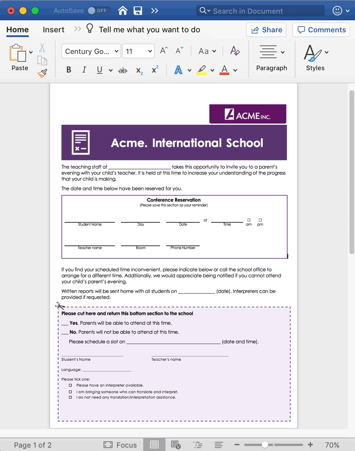 Documents for Word | Release Information v2